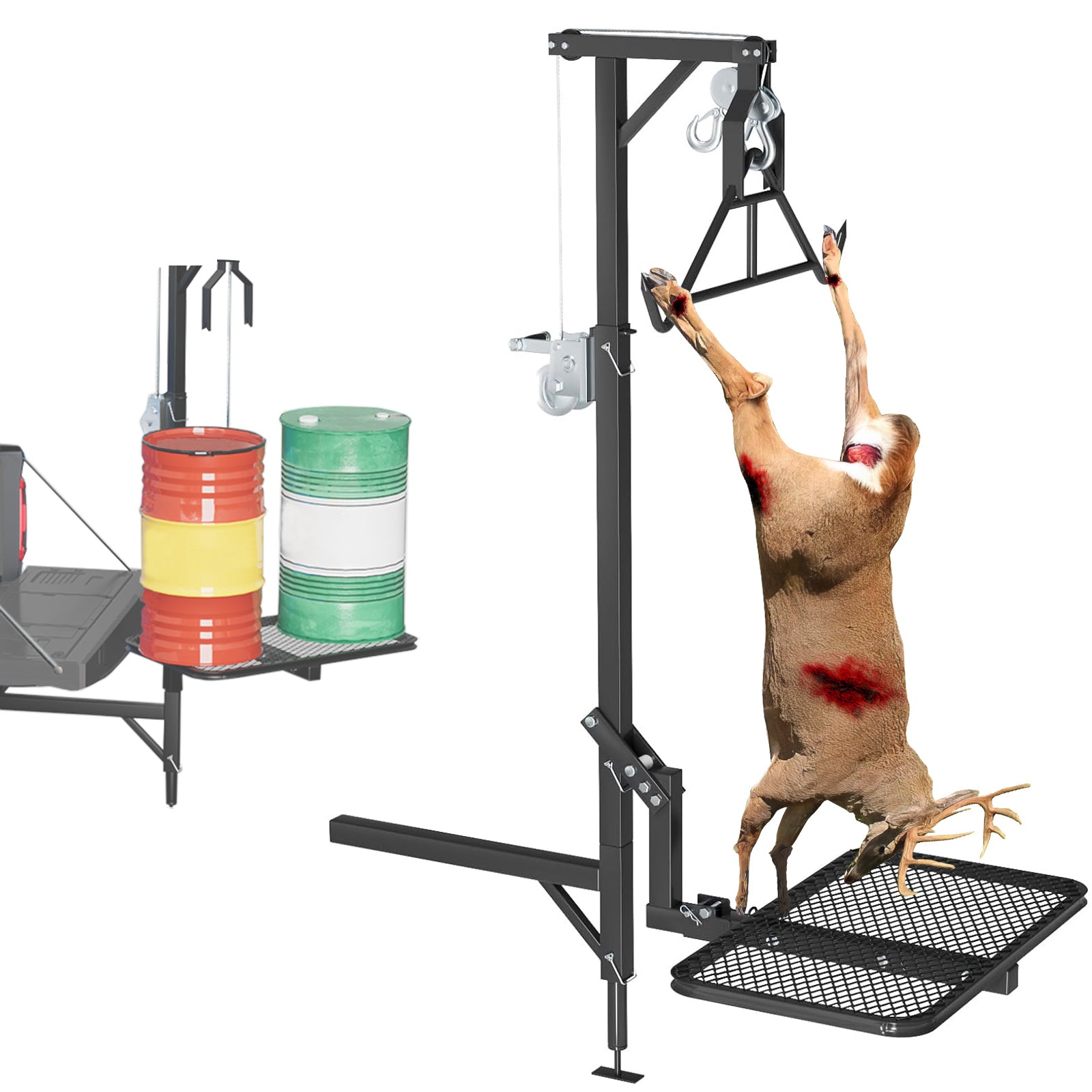 Deer Skinning Rack 500lb Trailer Hitch Deer Hoist - Adjustable Game ...